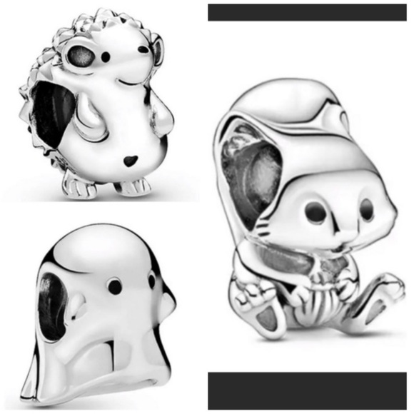 Jewelry | 3 Silver Nino The Hedgehog Boo The Ghost Collection Charm Set ...
